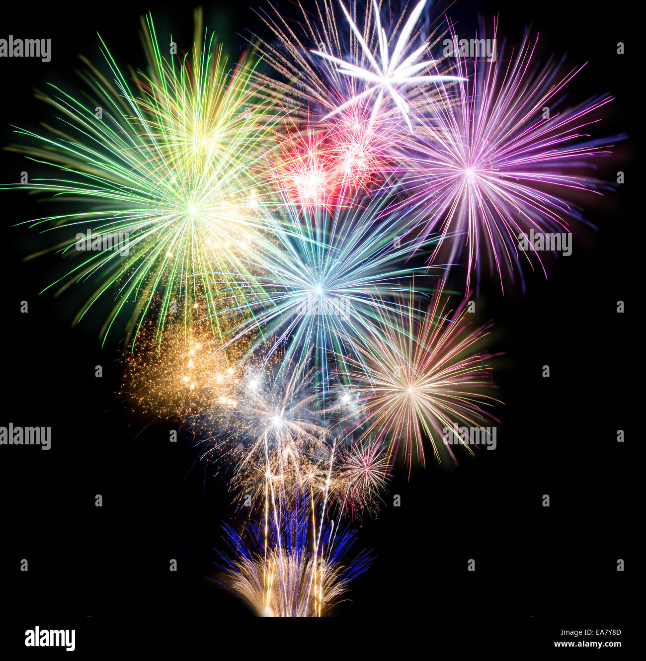 Fireworks Isolated Black Background High Resolution Stock Photography ...