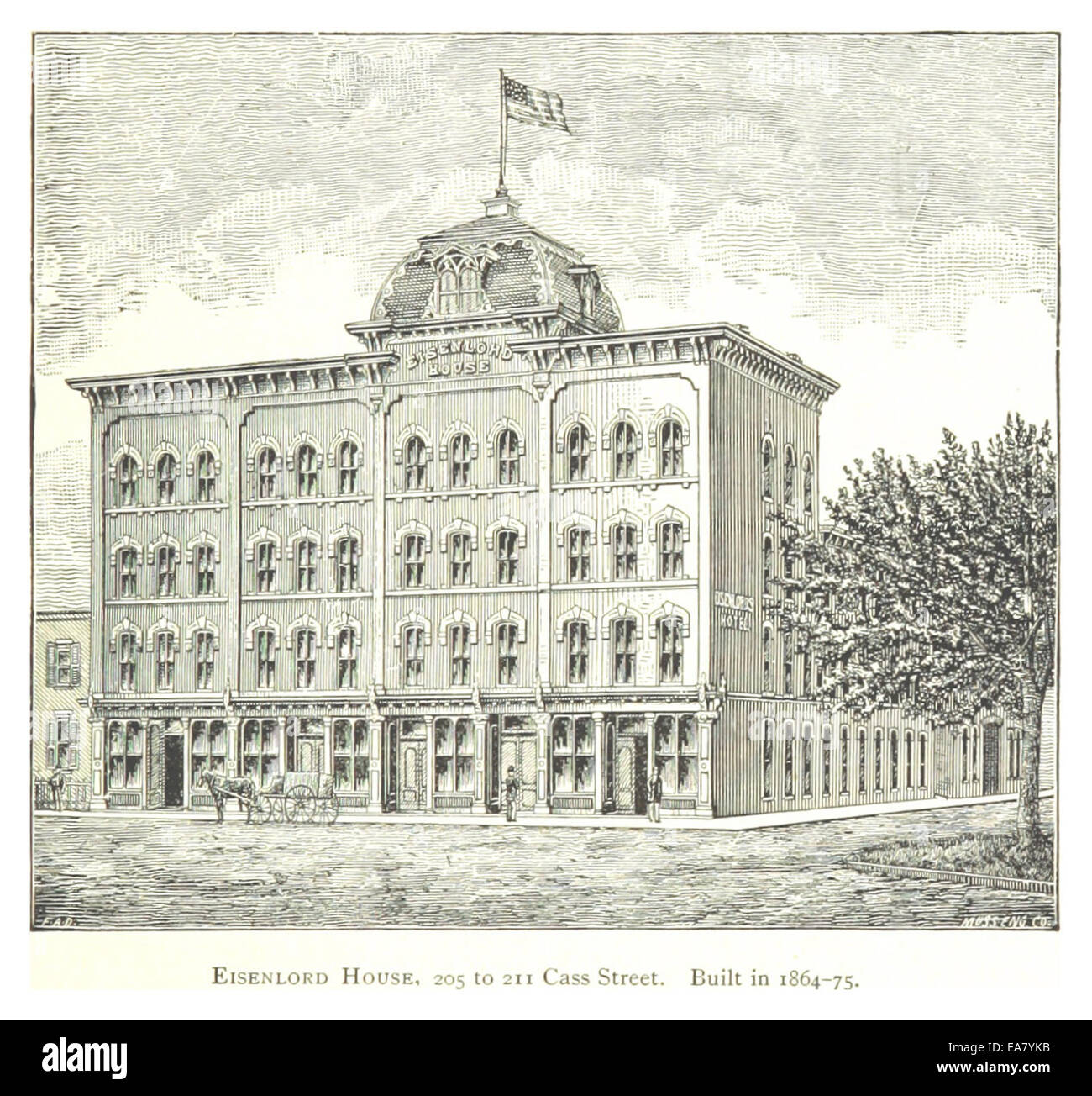 The Eisenlord House, located at 205 to 211 Cass Street in Detroit, was ...