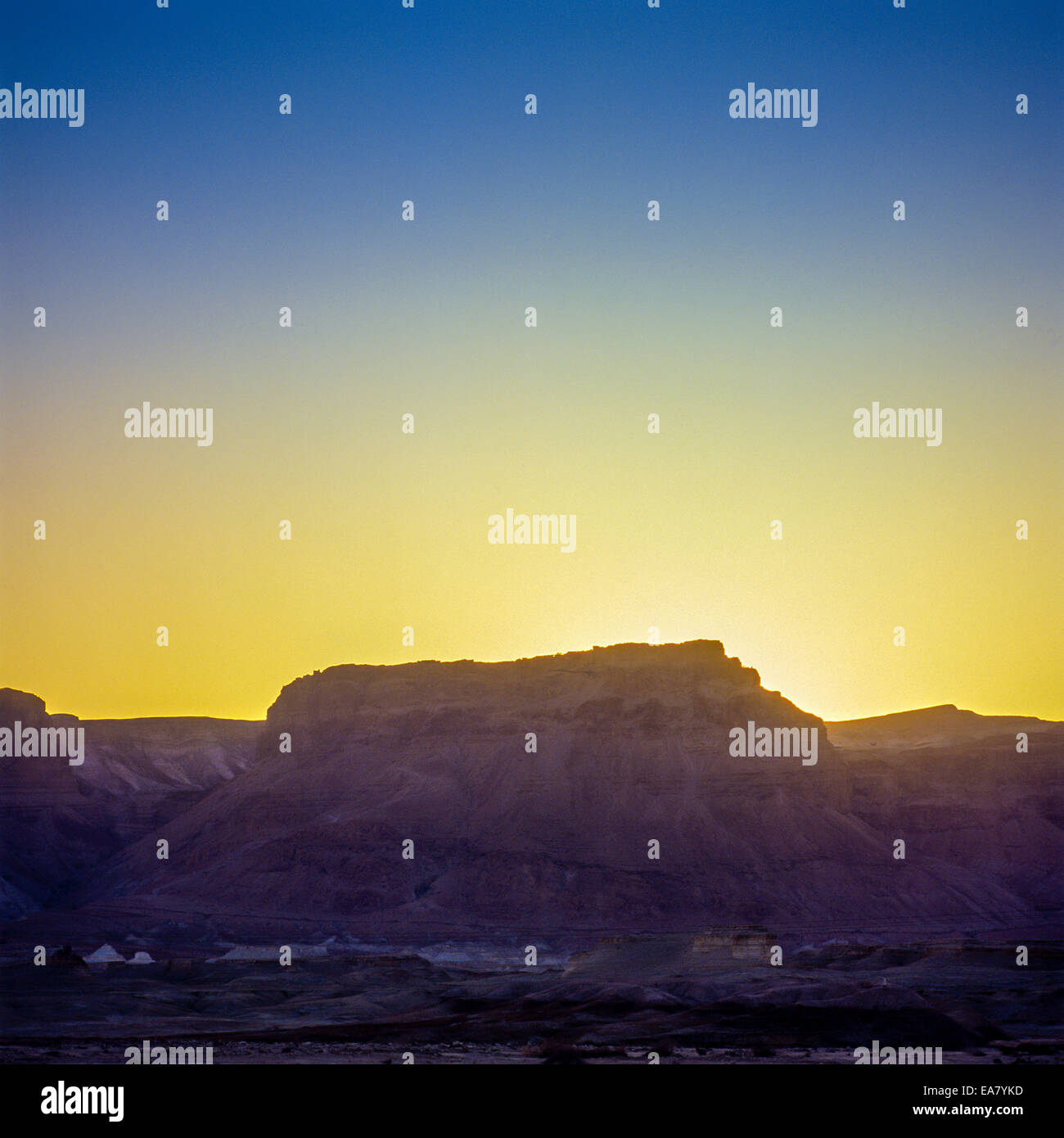 Masada rock at sunset Judean desert Dead Sea area Israel Stock Photo ...