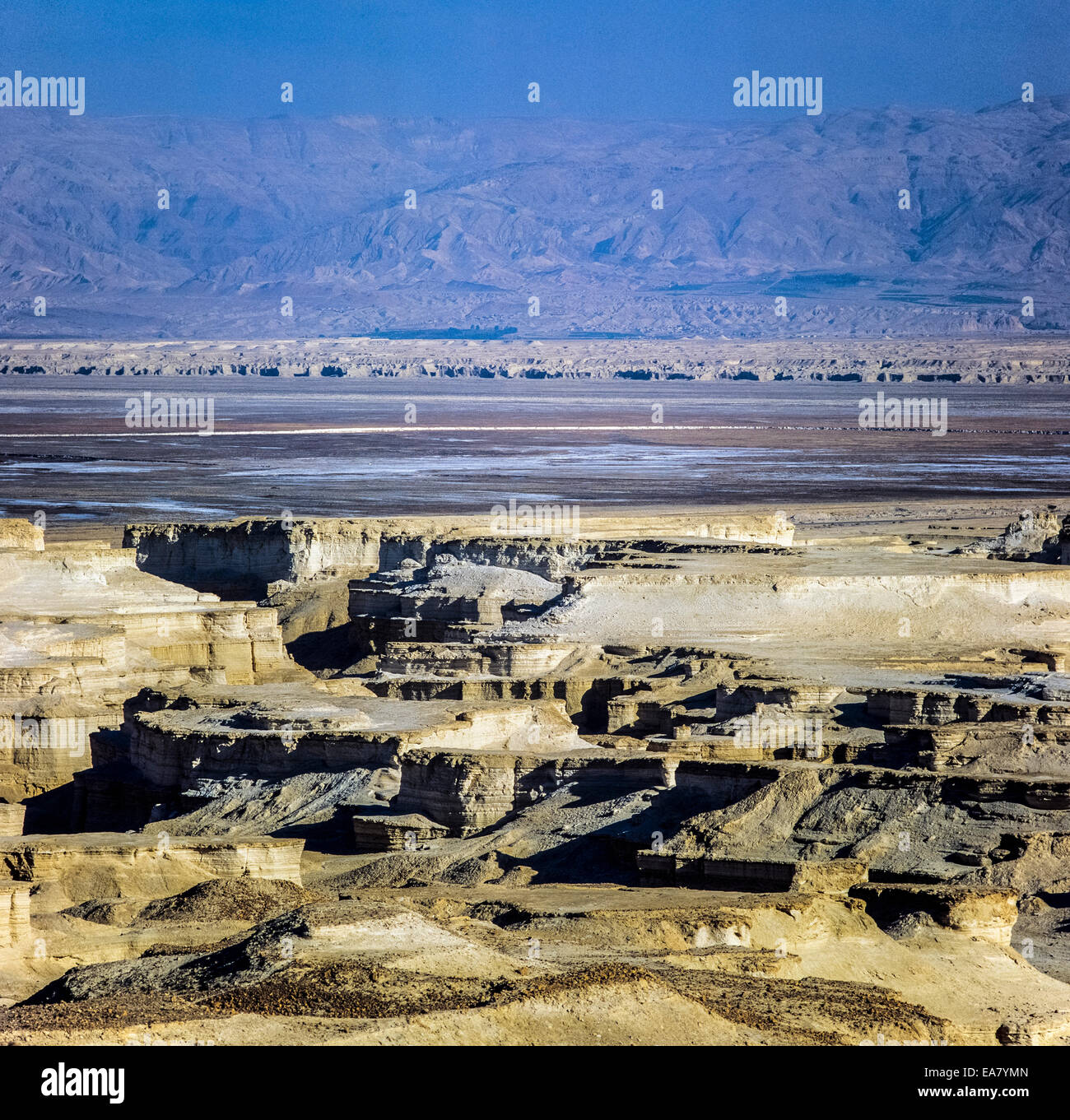 Limestone cliffs and Dead Sea Israel Stock Photo - Alamy