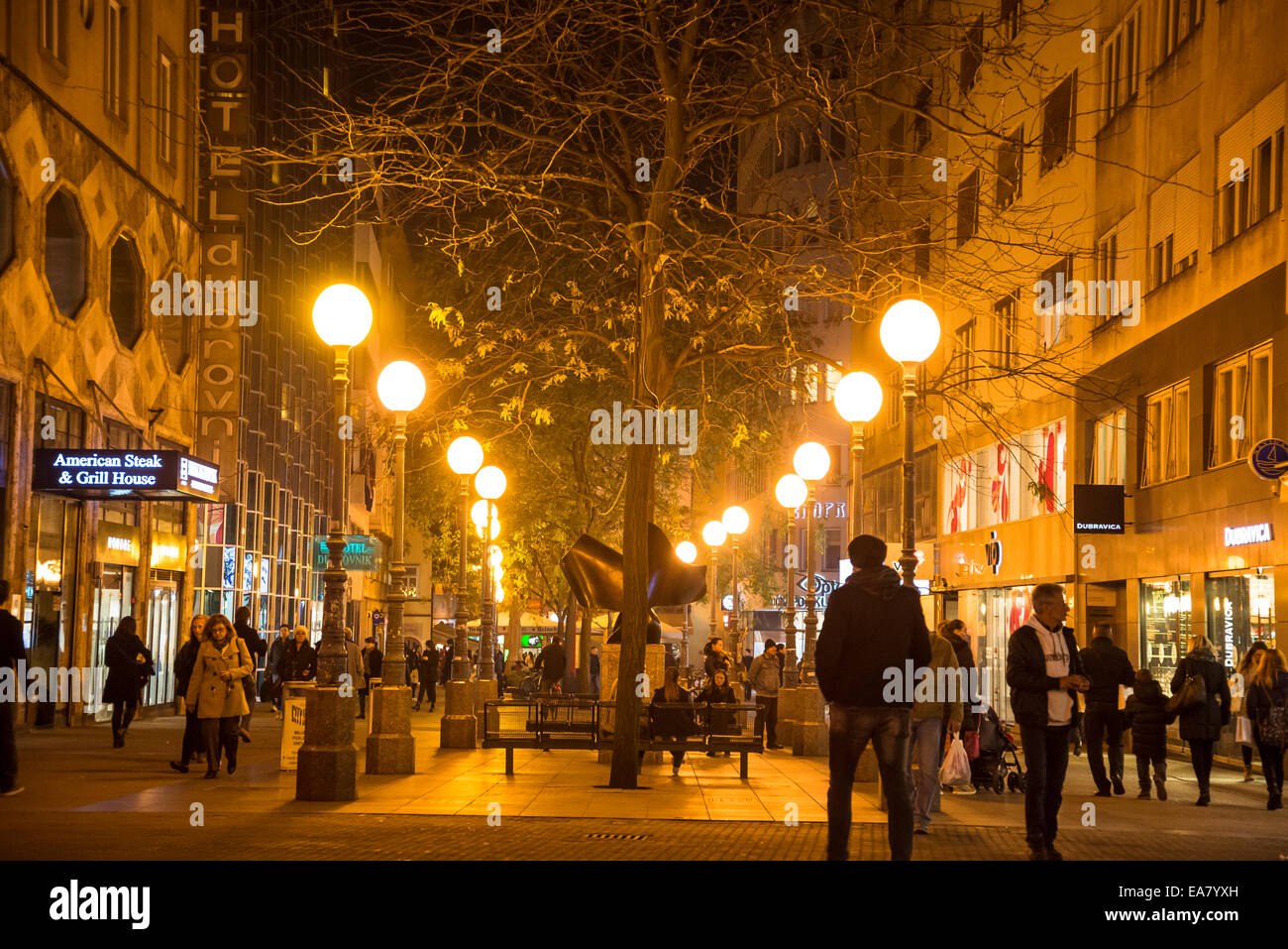 Street scene at night, Zagreb, Croatia Stock Photo - Alamy