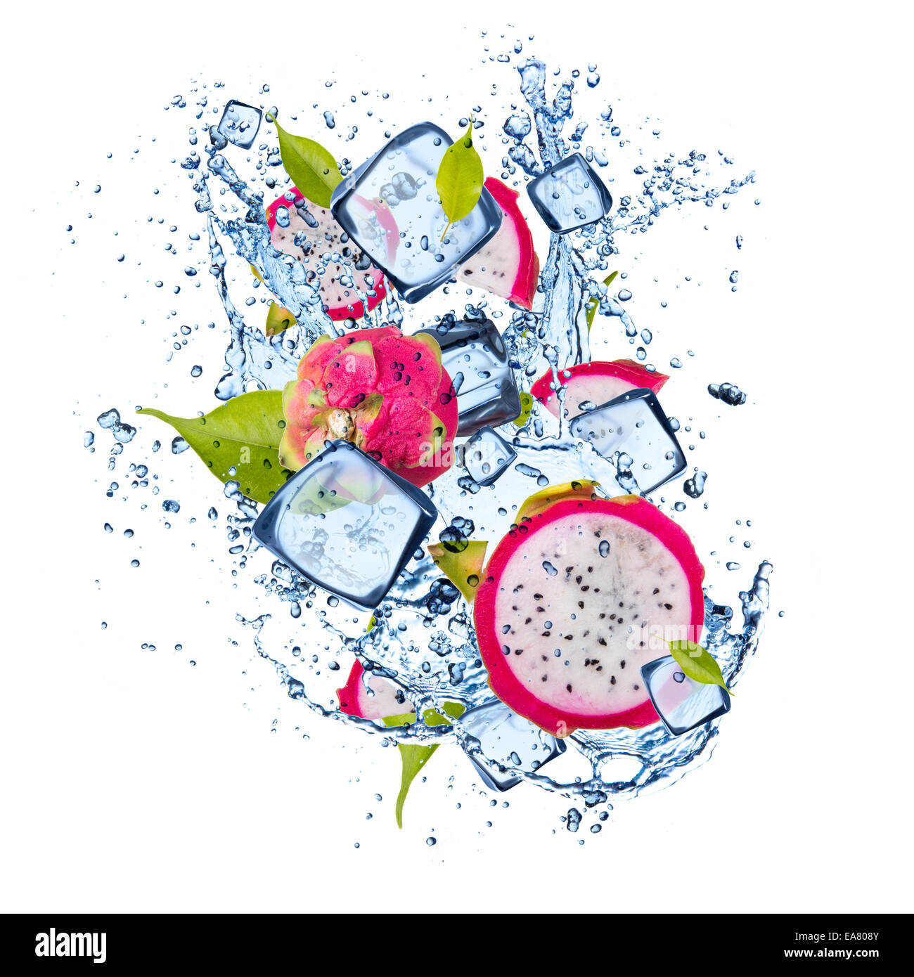 Ice dragon fruit isolated on white background Stock Photo - Alamy
