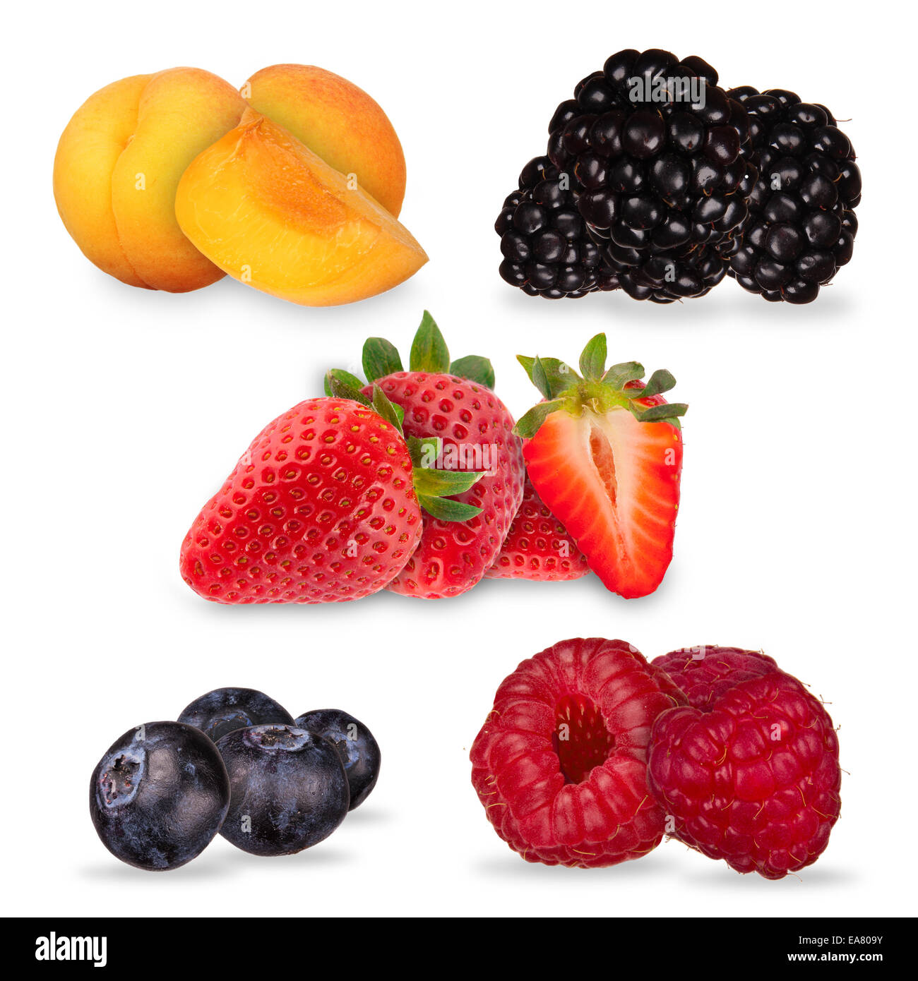 Set of various kinds of berry fruit isolated on white background Stock ...