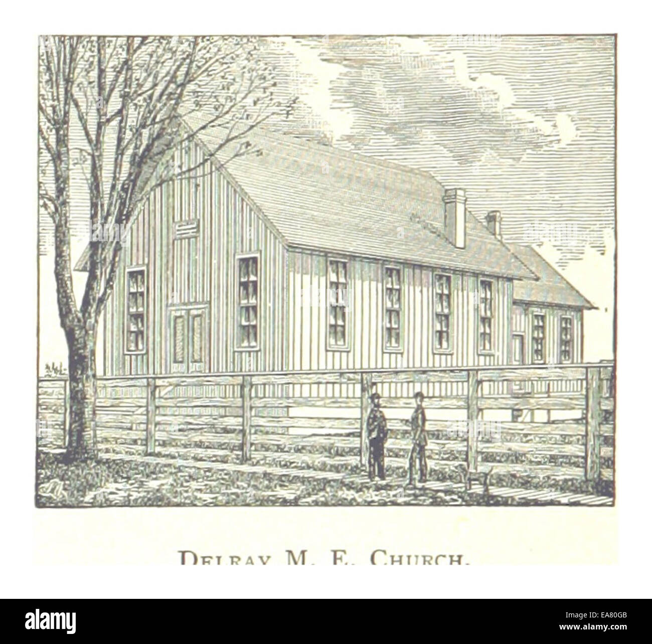 An 1884 illustration of the Delray Methodist Episcopal Church in ...