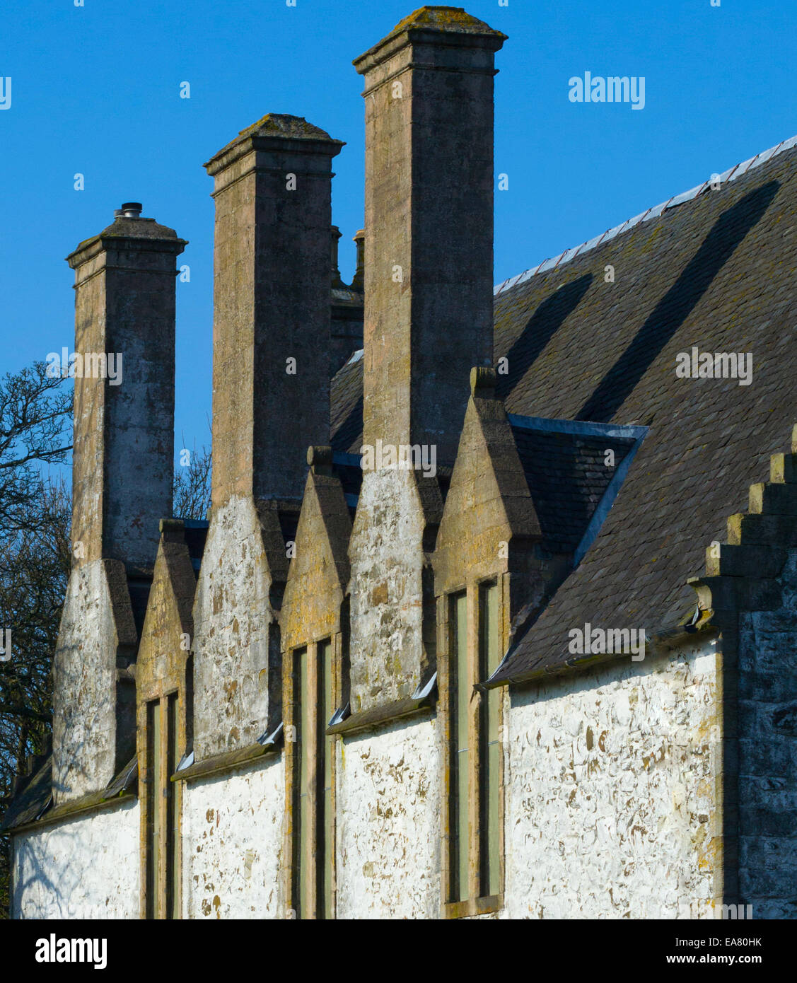 Three chimneys and windows of Cowane's Hospital a historic house in ...