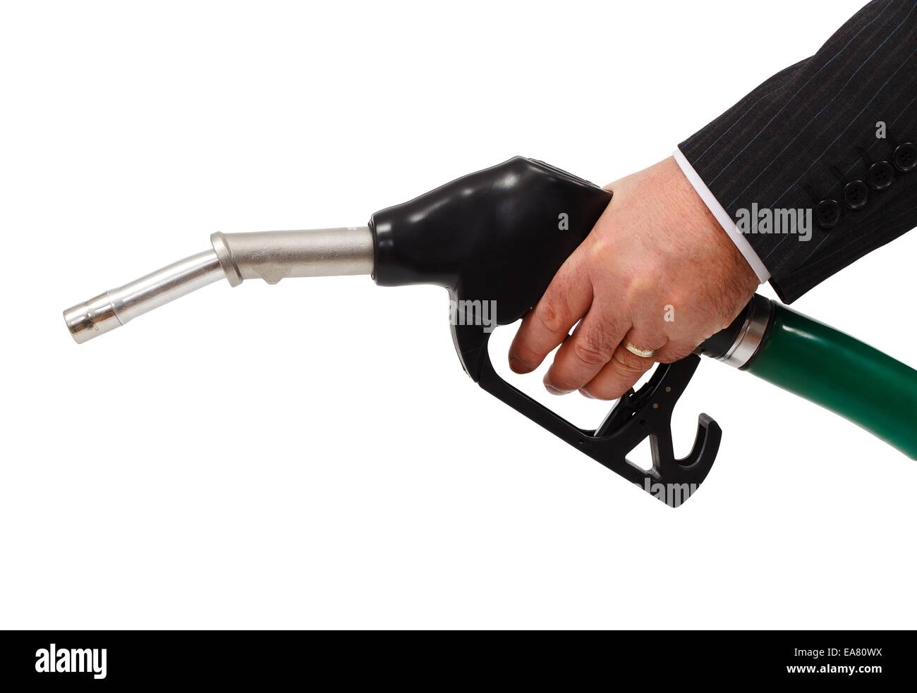 Hand holding gas nozzle Stock Photo - Alamy