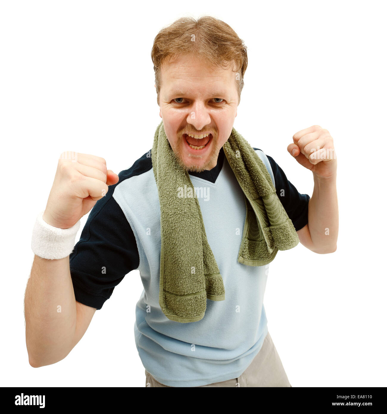 Happy, winner sportsman yeah, celebrating his success Stock Photo - Alamy
