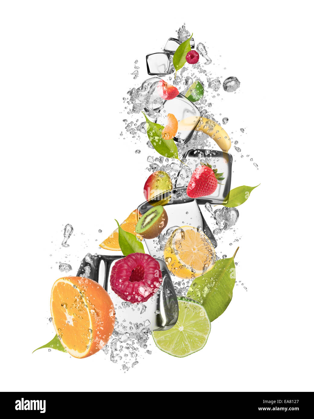 Ice fruit isolated on white background Stock Photo - Alamy