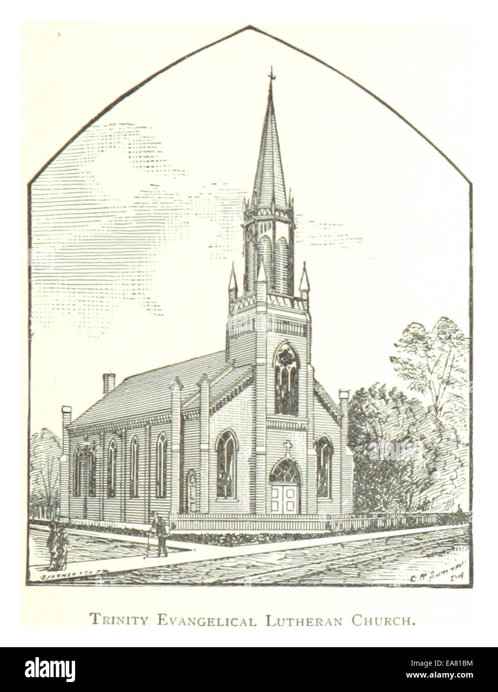 This 1884 drawing in FARMER(1884) p671 features the Trinity Evangelical ...