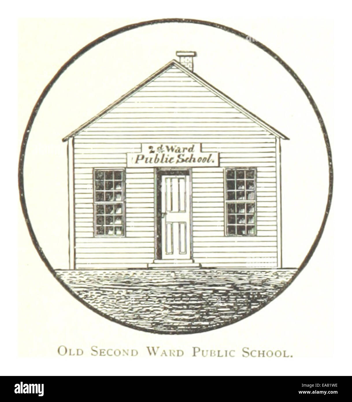 This 1884 sketch by Farmer depicts the Old Second Ward Public School in ...