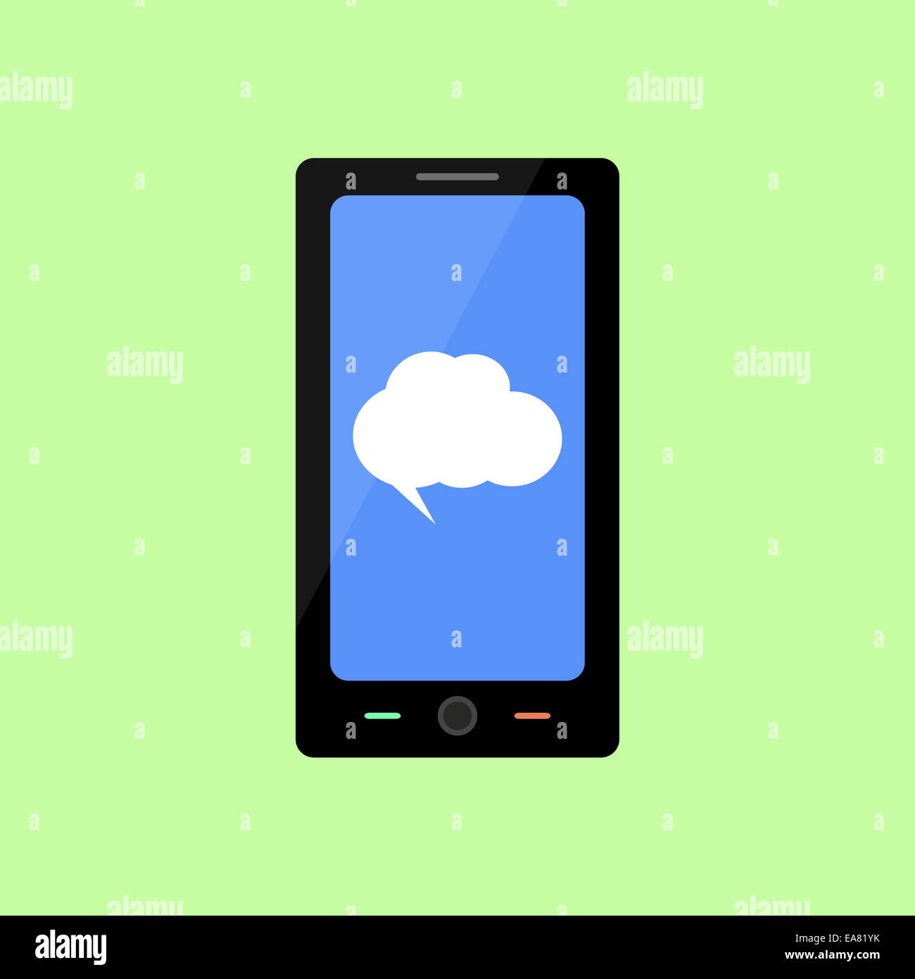 Mobile speech bubble online Cut Out Stock Images & Pictures - Alamy