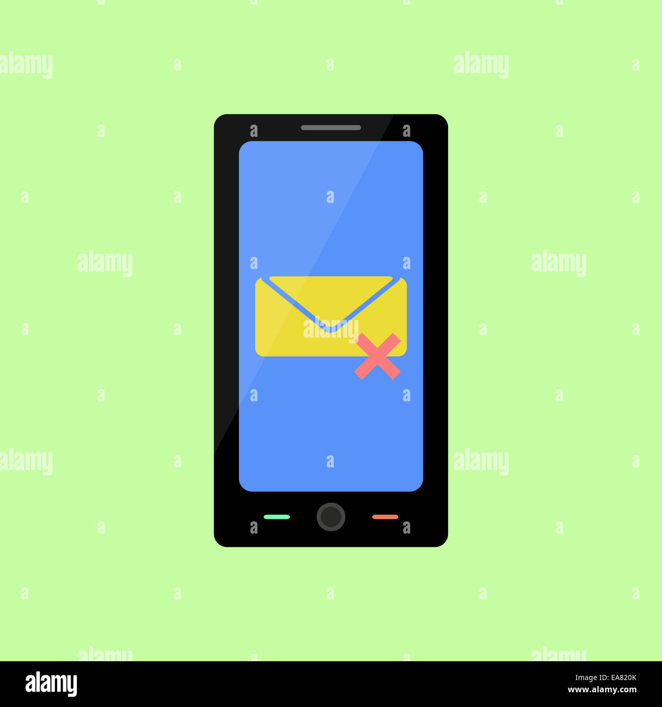 Flat style smart phone with deleted message Stock Photo - Alamy