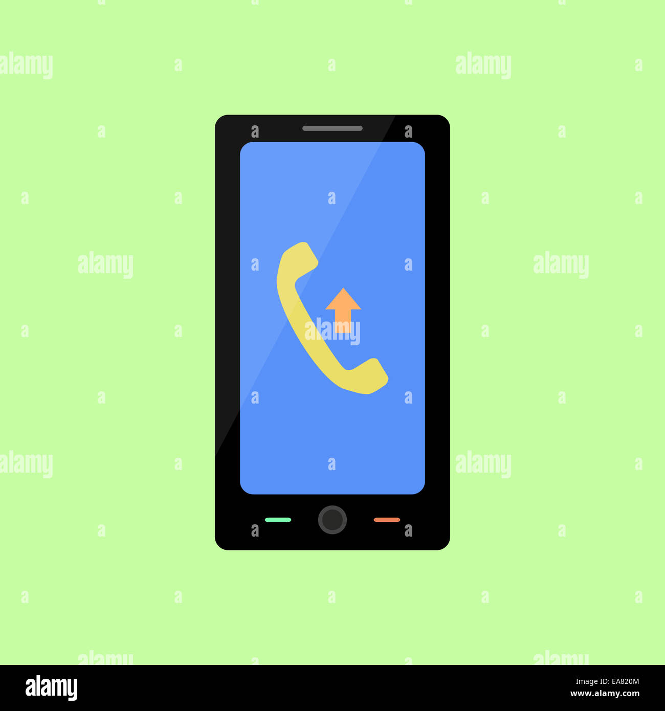 Flat style smart phone with dialed call Stock Photo - Alamy