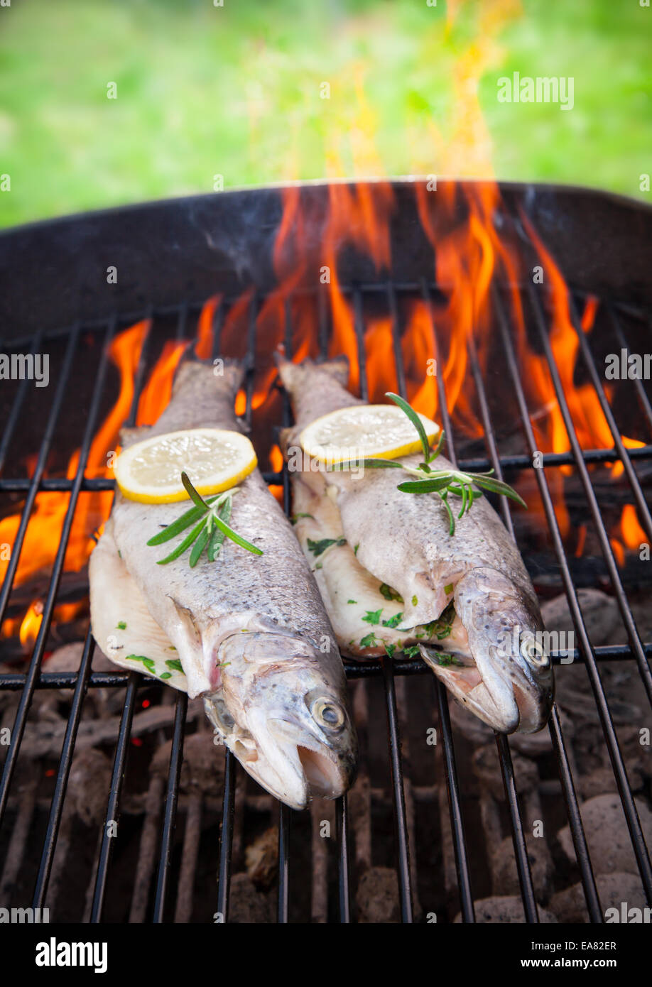Fire grilled fish hi-res stock photography and images - Alamy