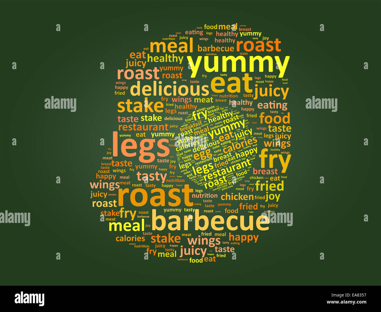 Egg Shape Food Word Cloud Concept On Blackboard Stock Photo - Alamy