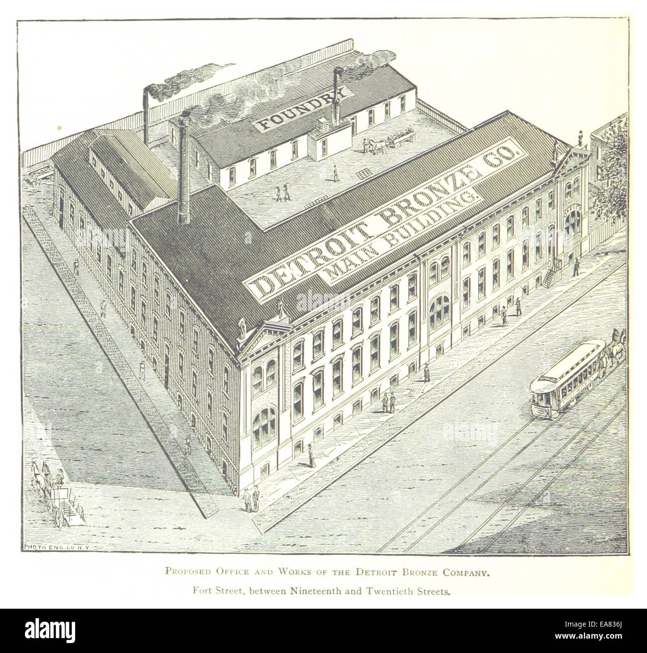 An 1884 illustration showing the proposed office and works of the ...