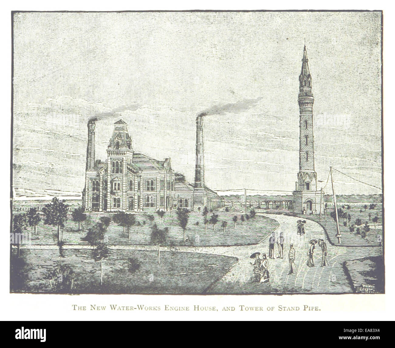 This 1884 illustration by Farmer depicts the new Water-Works Engine ...