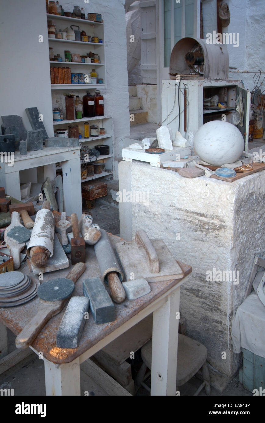 Barbara Hepworth Museum workshop Interior St Ives Penwith West Cornwall ...
