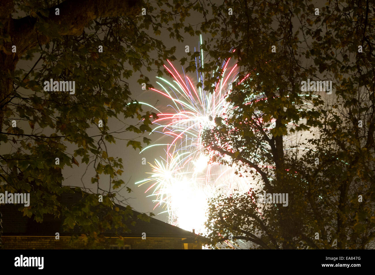 Wimbledon, London, UK. 8th Nov, 2014. Spectacular fireworks display in ...