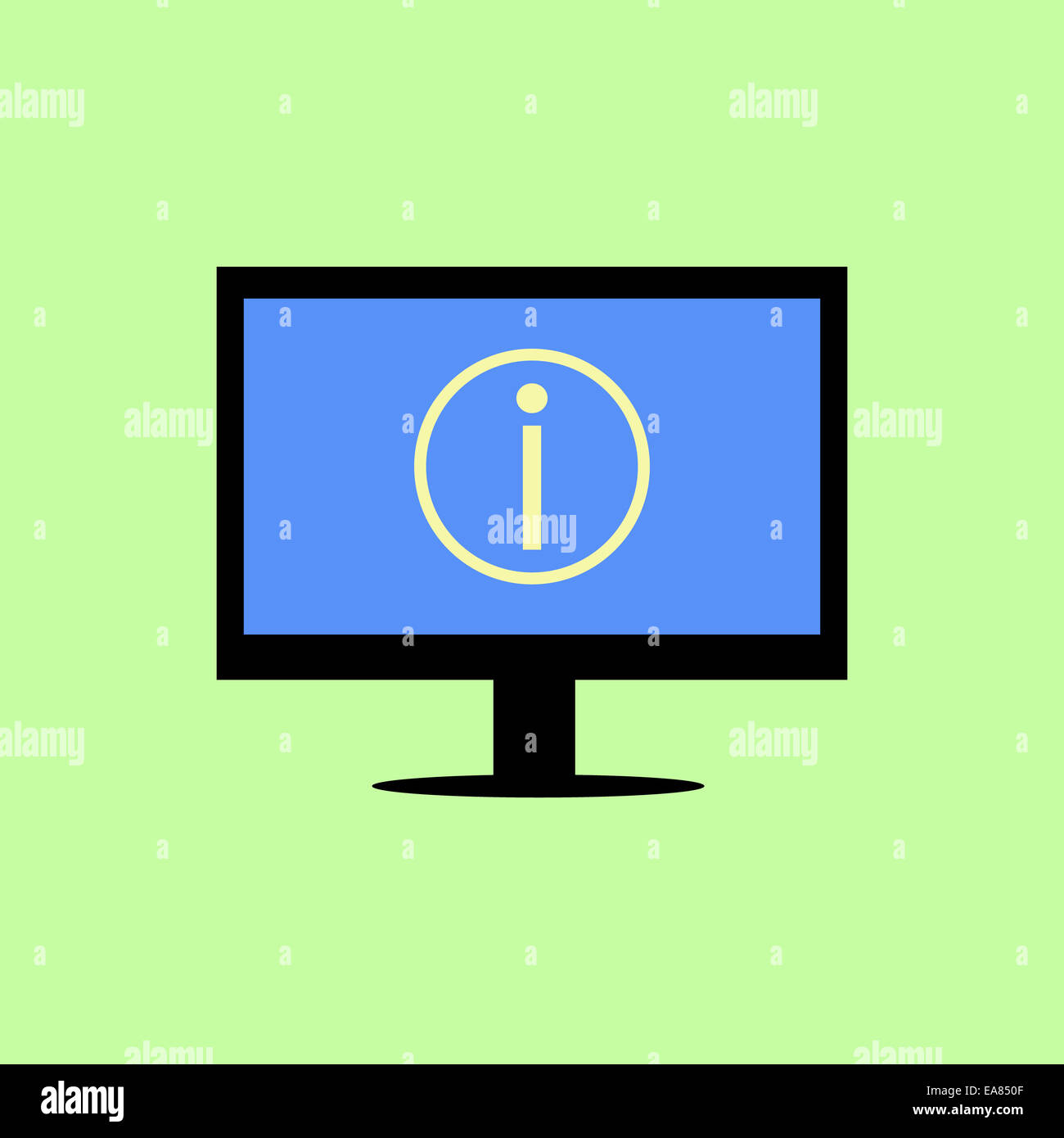 Flat style computer with info sign Stock Photo - Alamy