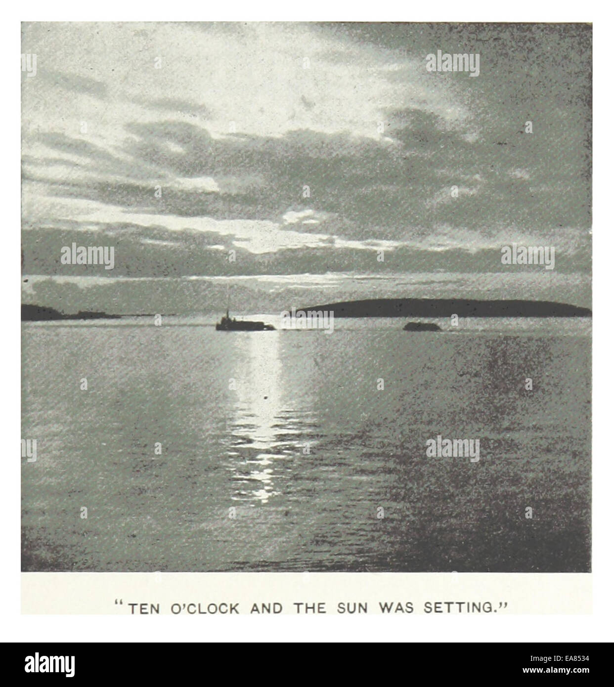 This 1899 illustration by Hitchcock captures the scene of a setting sun ...