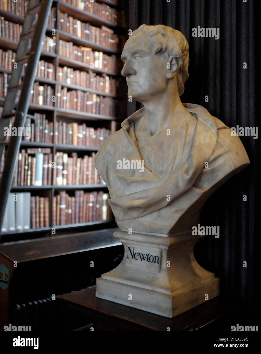 Sculptured bust of Newton at Trinity College Library, Dublin, ireland ...