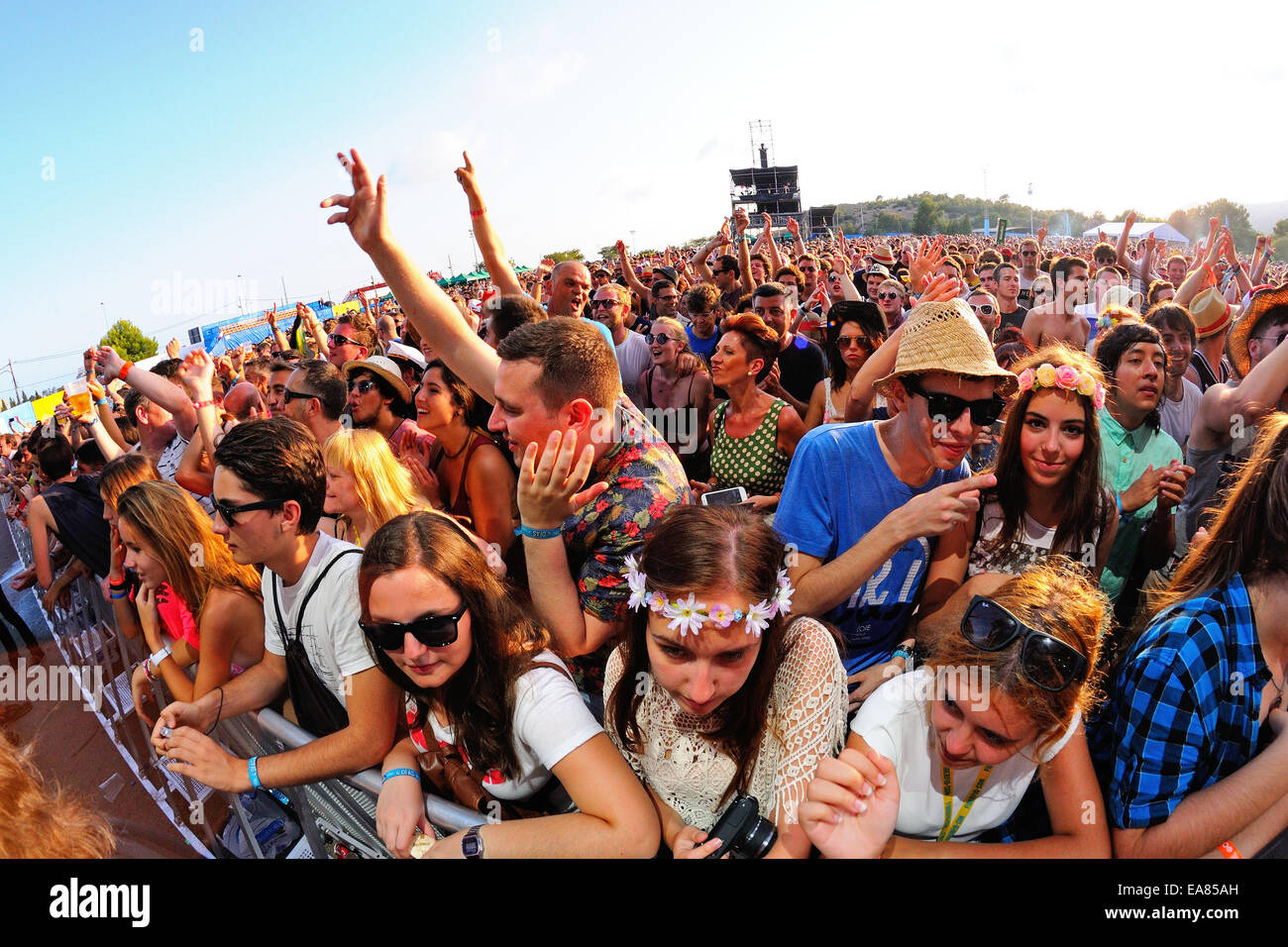 BENICASSIM, SPAIN - JULY 20: Crowd in a concert at FIB Festival on July ...