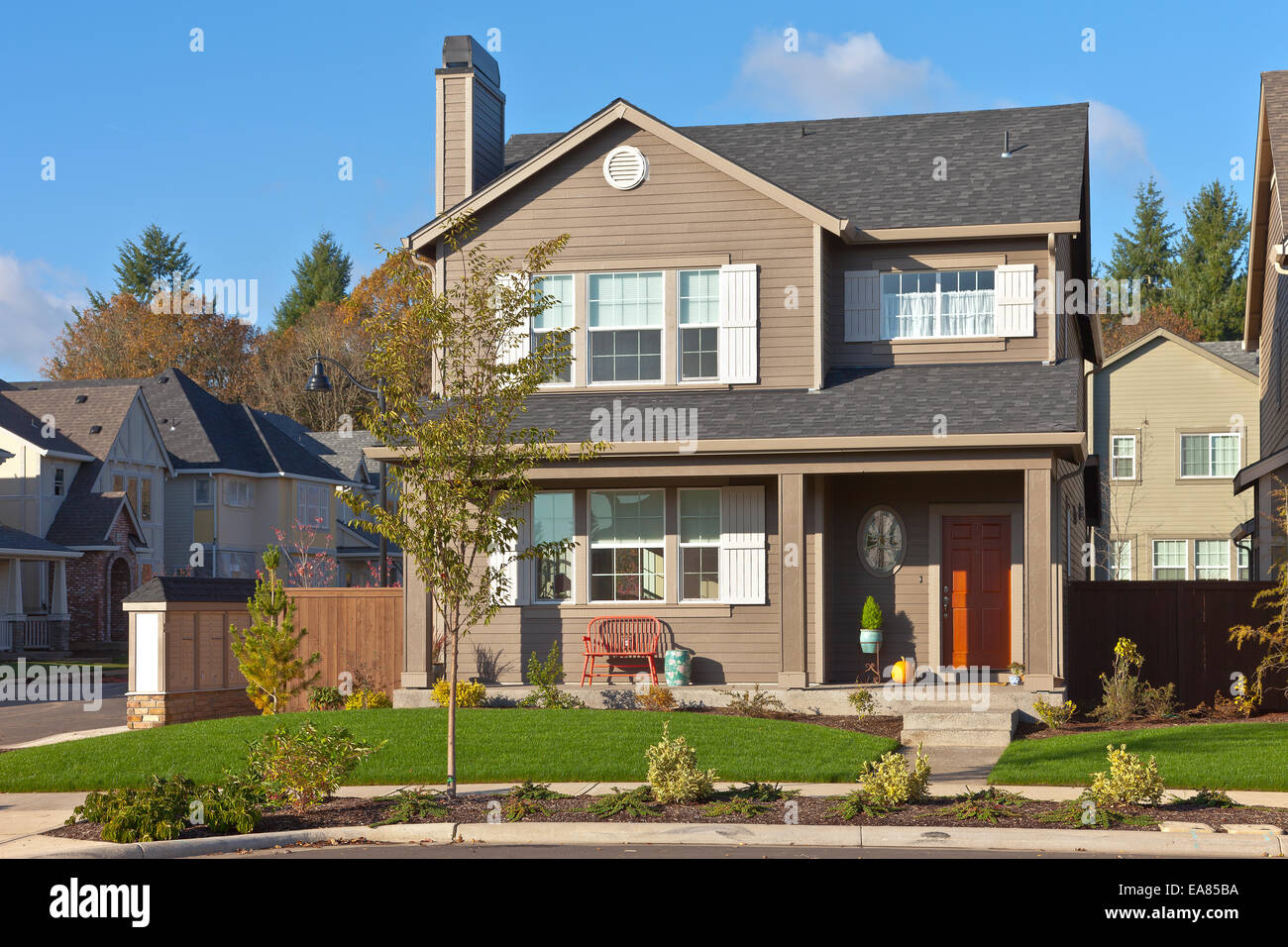 Family home new construction in Willsonville Oregon Stock Photo - Alamy