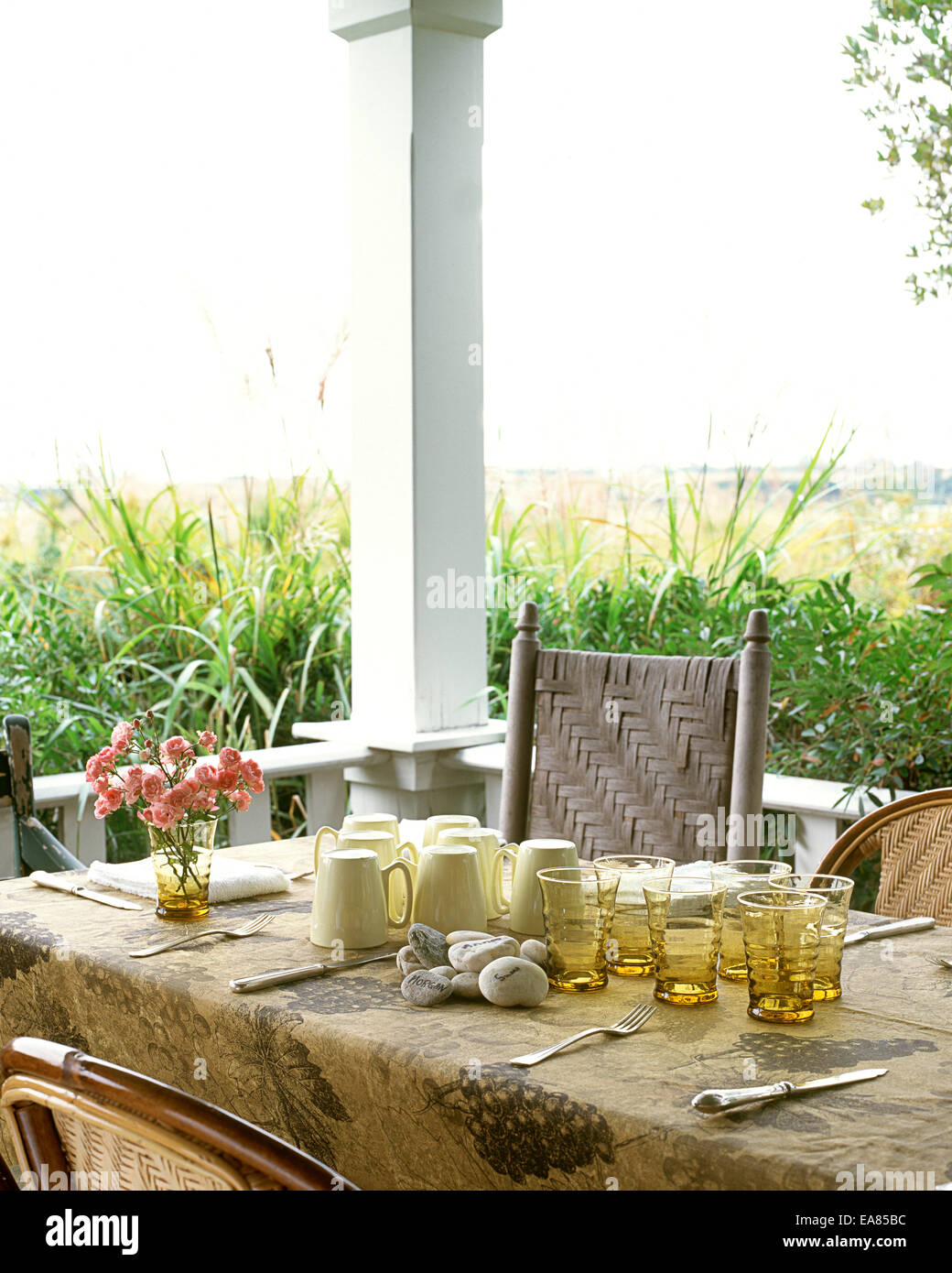 table being set in Hamptons, NY Stock Photo - Alamy