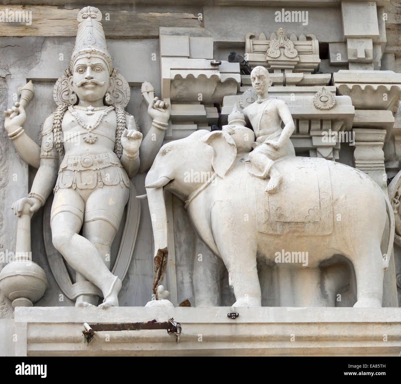 Dwarapalaka, the door keeper, flanked by an elephant Stock Photo - Alamy