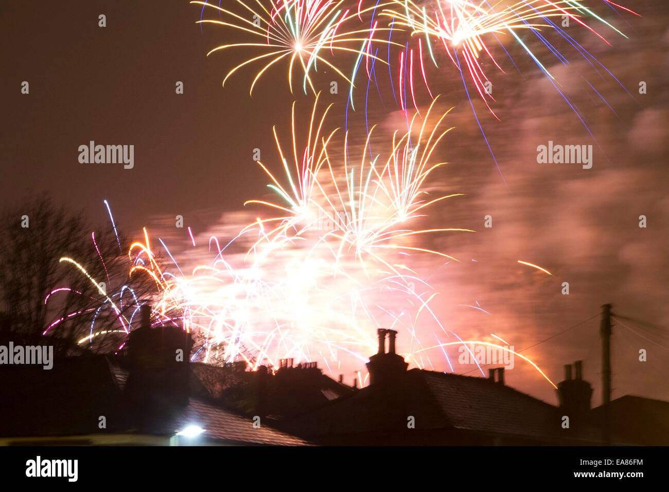 Wimbledon London,UK. 8th November 2014. Spectacular fireworks display ...