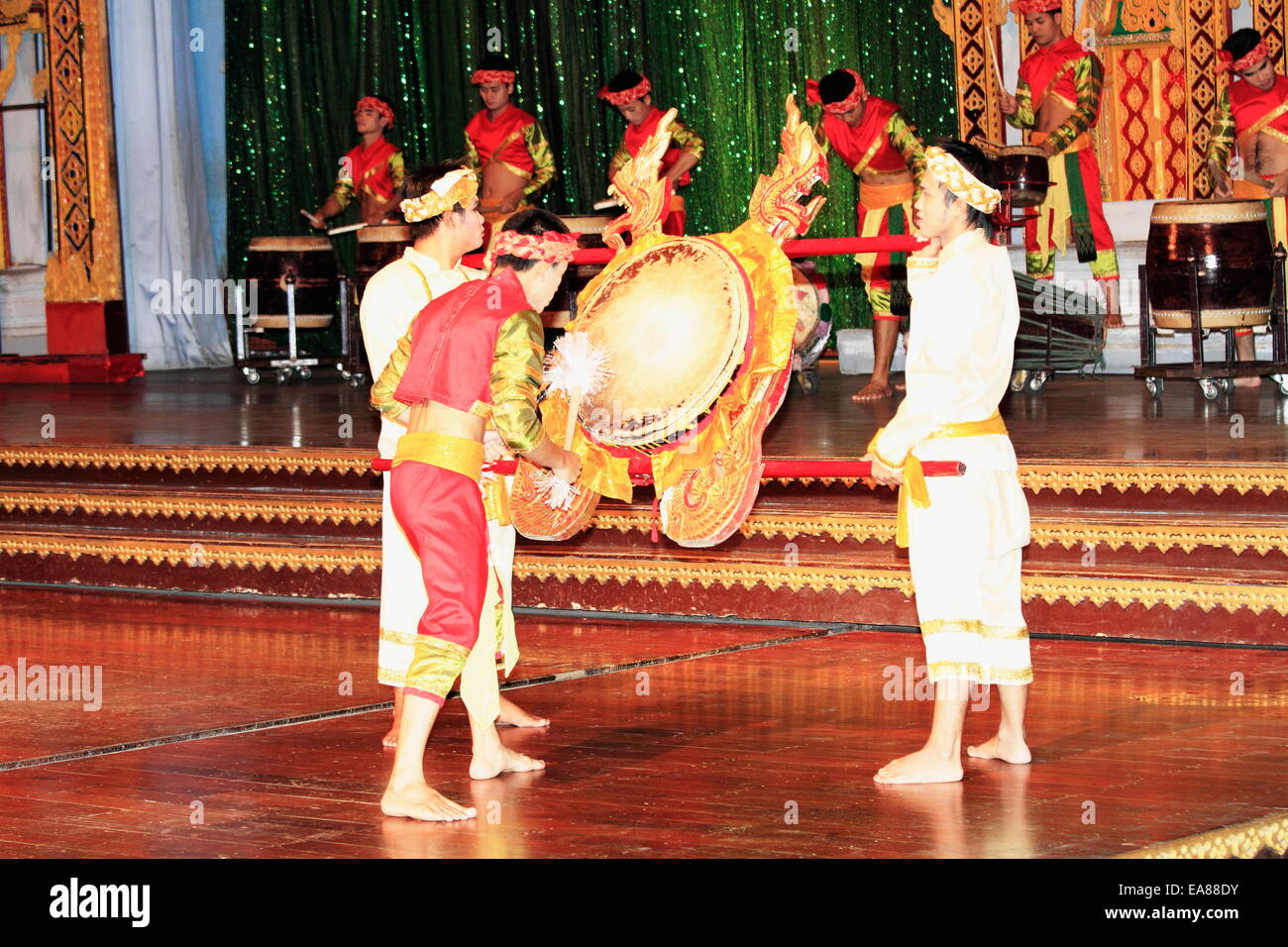 Traditional Thai Dancers perform (dancing) on the stage. Bangkok ...