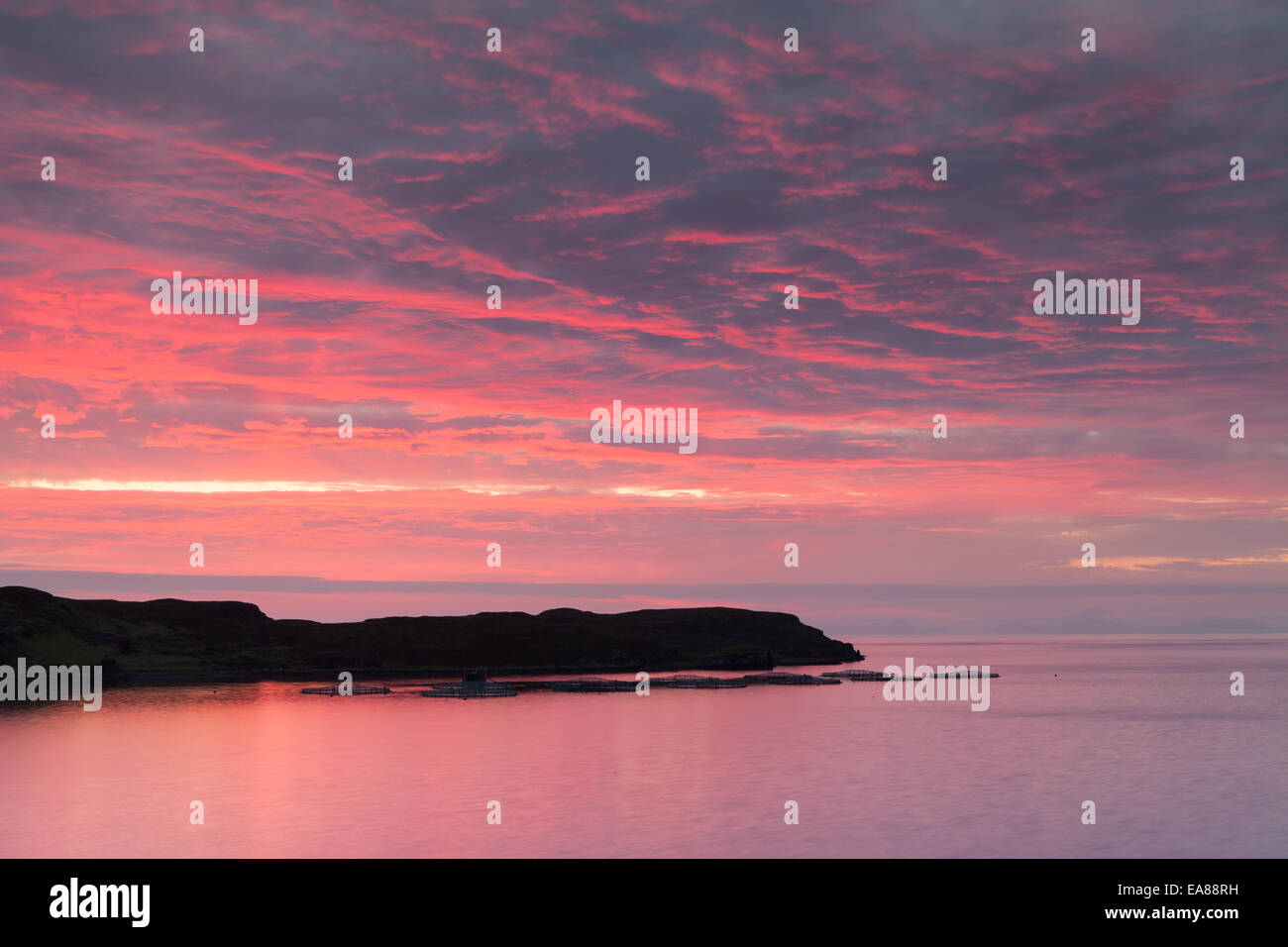 Sunset over Loch Greshornish, Isle of Skye, Inner Hebrides, Scotland ...