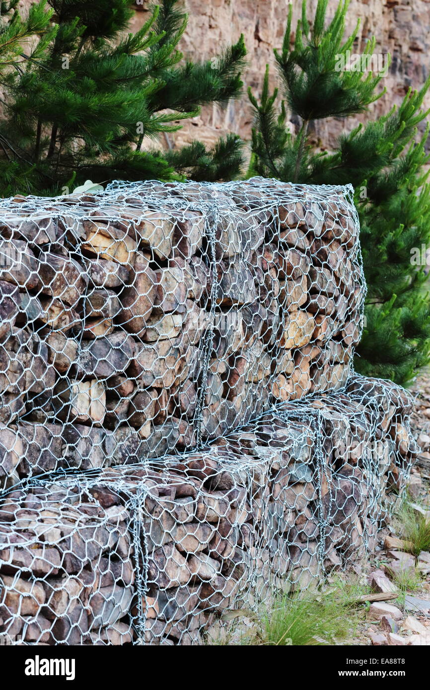Retaining wall on the slopes of Table Mountain above Tokai Stock Photo ...