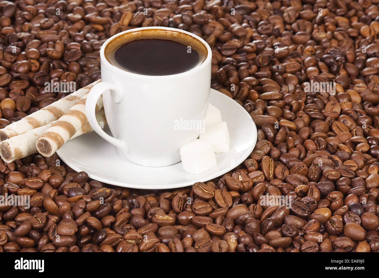 Coffee with wafer rolls hi-res stock photography and images - Alamy
