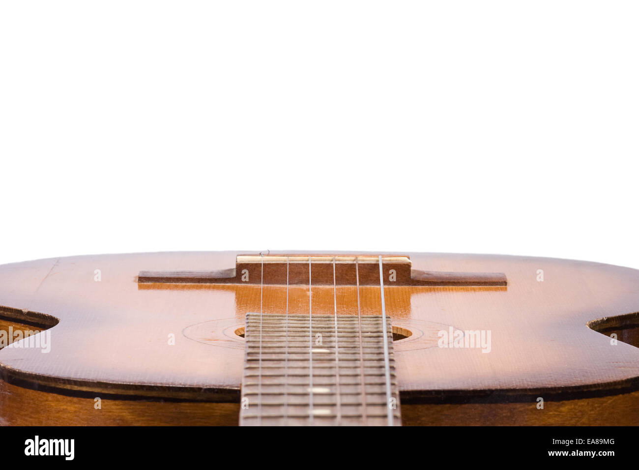 classical wood guitar on white Stock Photo - Alamy