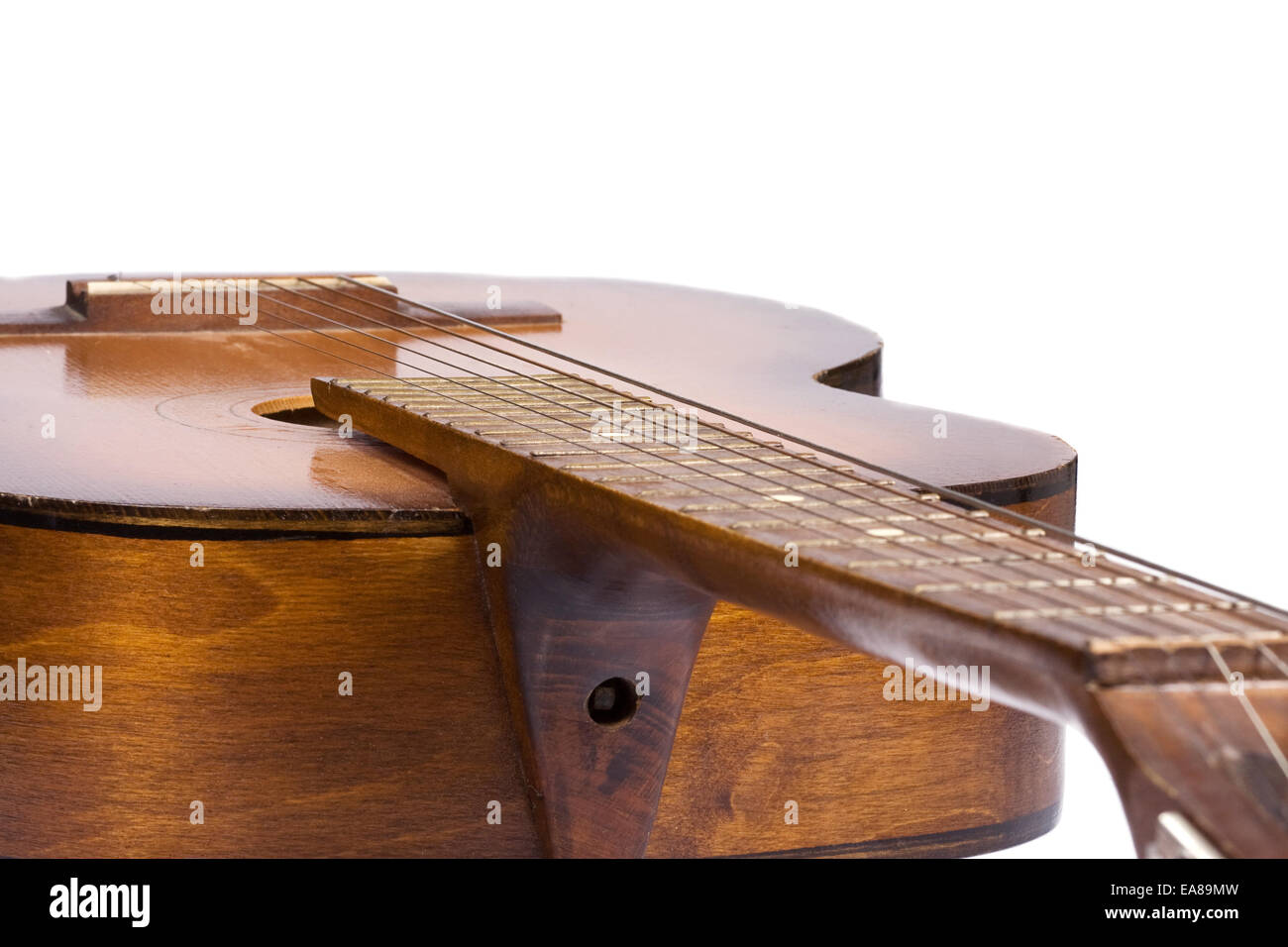 classical wood guitar on white Stock Photo - Alamy