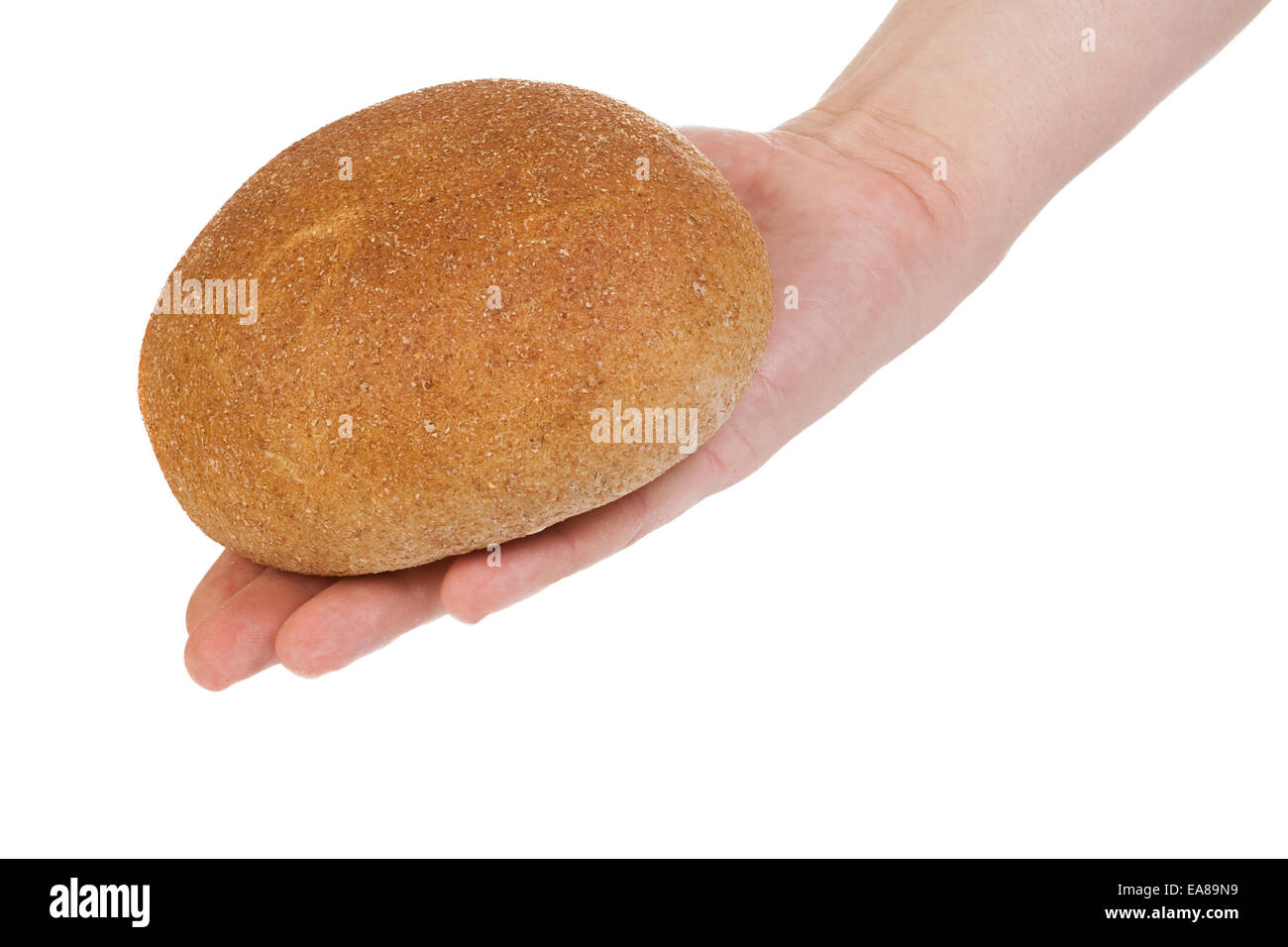 hand holding loaf of bread Stock Photo - Alamy