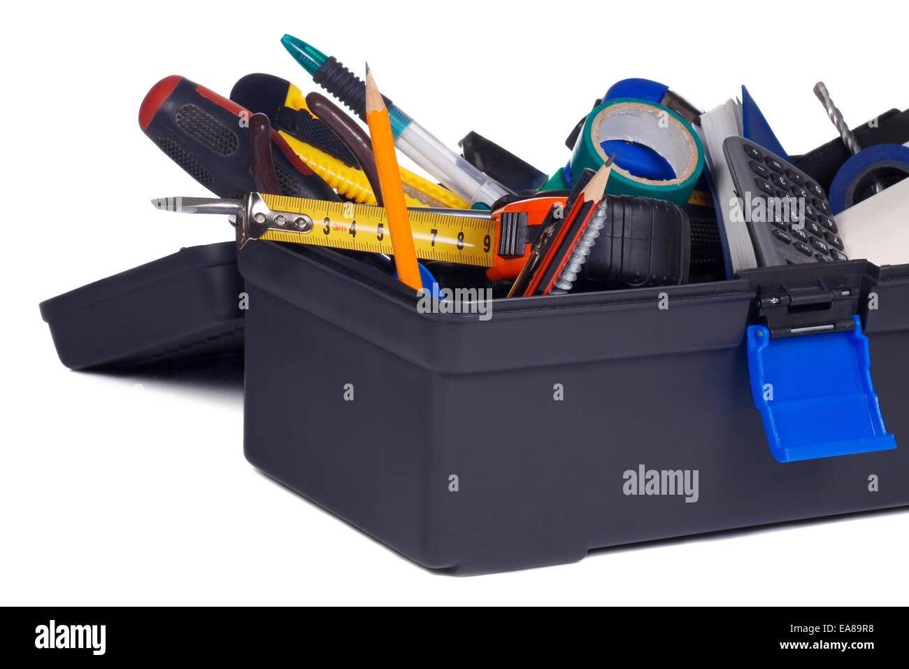 plastic toolbox full of tools Stock Photo - Alamy