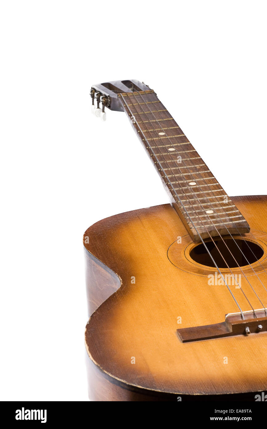 classical guitar on white background Stock Photo - Alamy