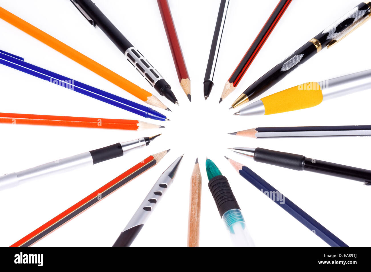 set of pens and pencils Stock Photo - Alamy