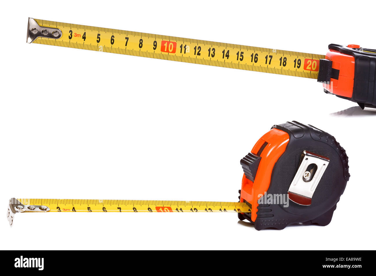 plastic tape measure on white Stock Photo - Alamy