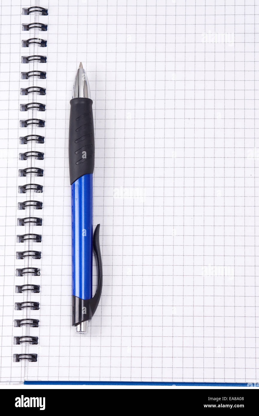 blue and black pen on binder pad Stock Photo - Alamy