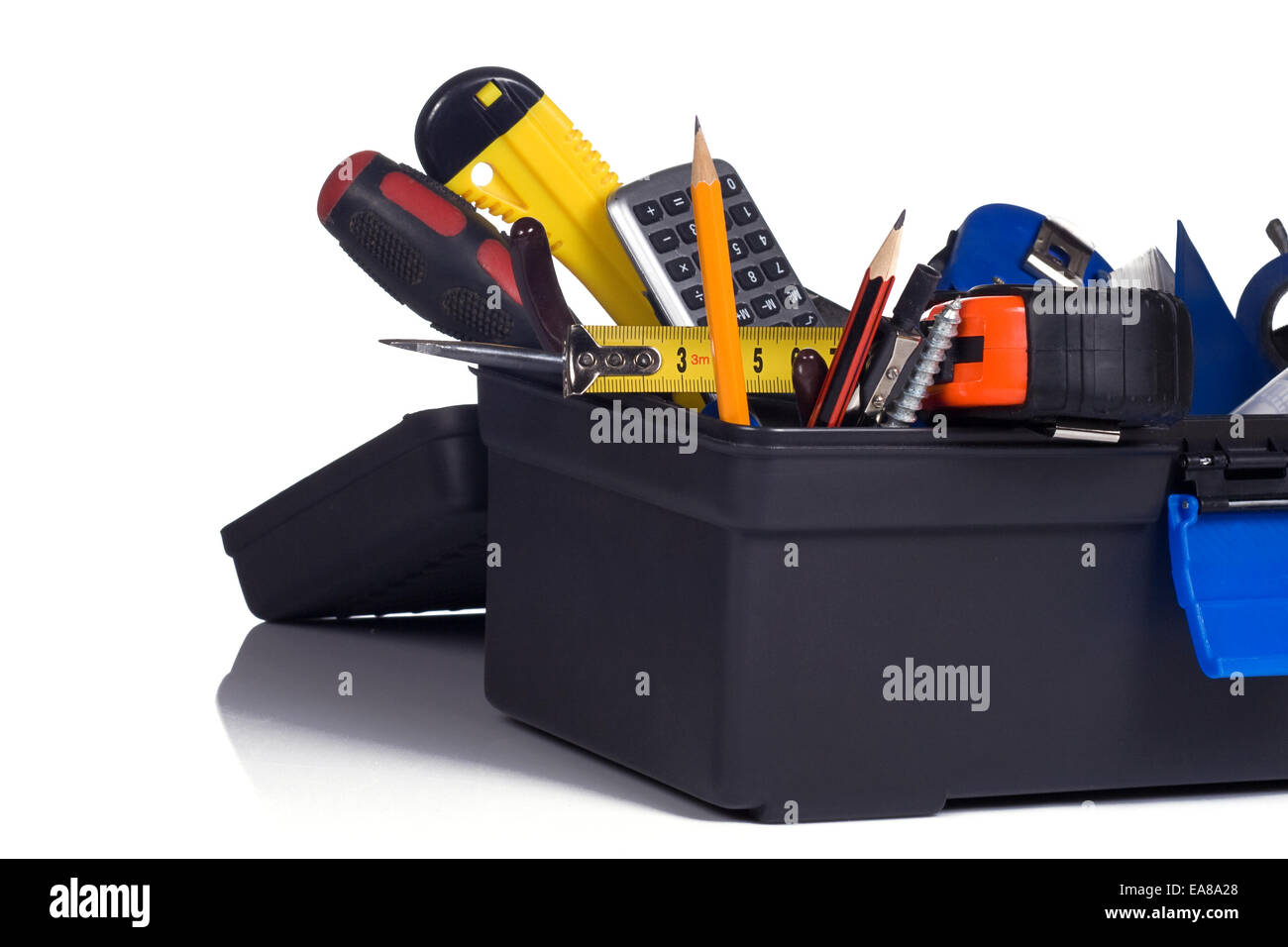 plastic box full of tools Stock Photo - Alamy