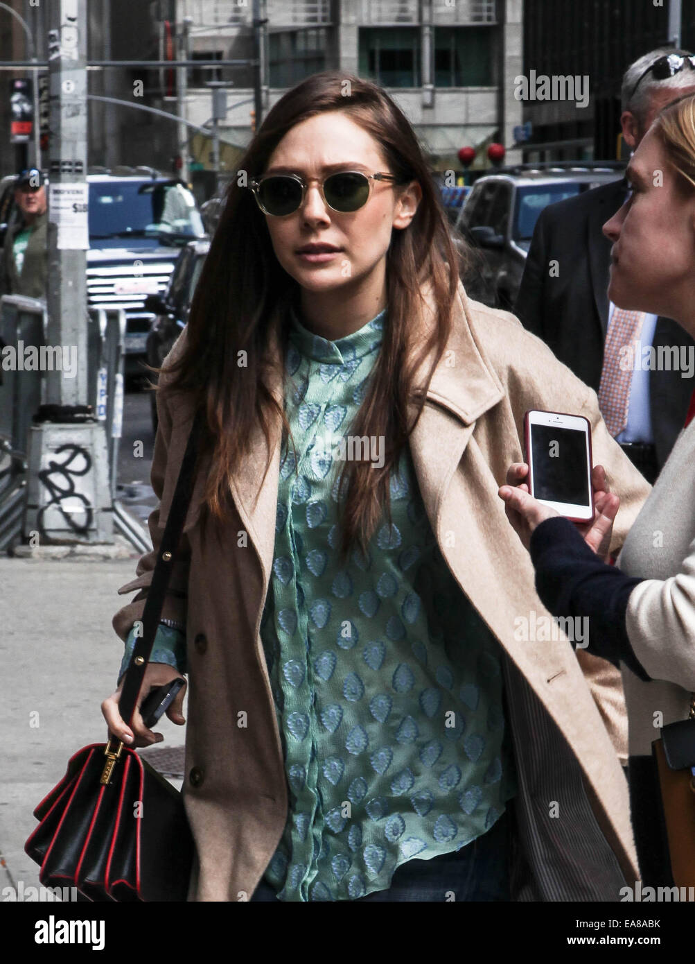 Elizabeth Olsen visits the Late Show with David Letterman in NYC ...