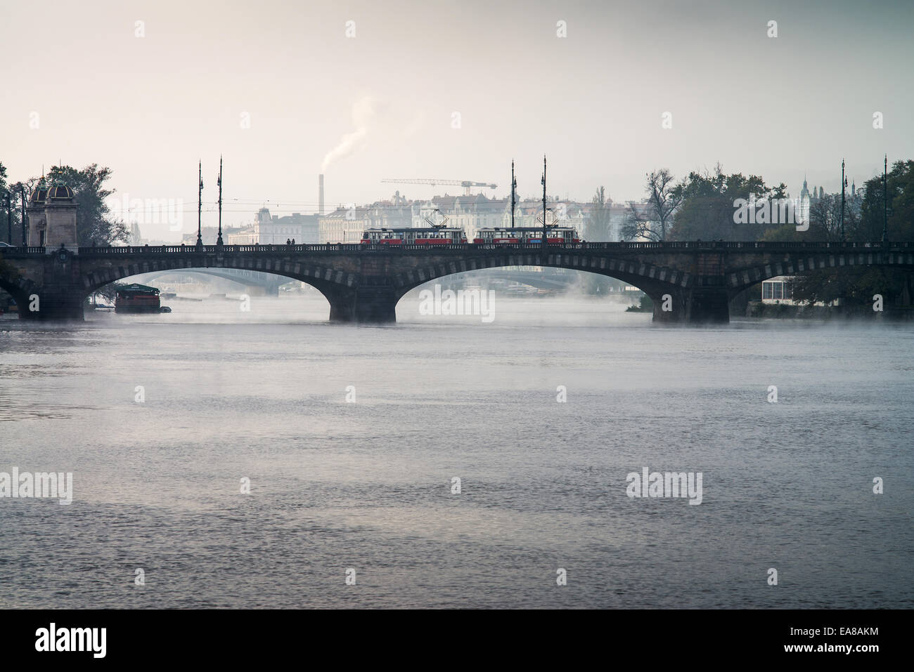 Vltava River and Legion Bridge in Prague Stock Photo - Alamy