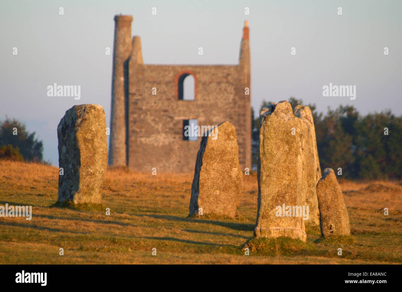 Standing stones part of the Hurlers Stone Circle & Housemans Engine ...