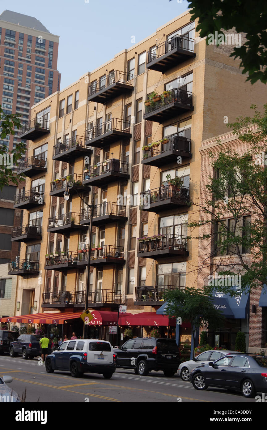 Typical residential building with a restaurant - Chicago, South Loop ...
