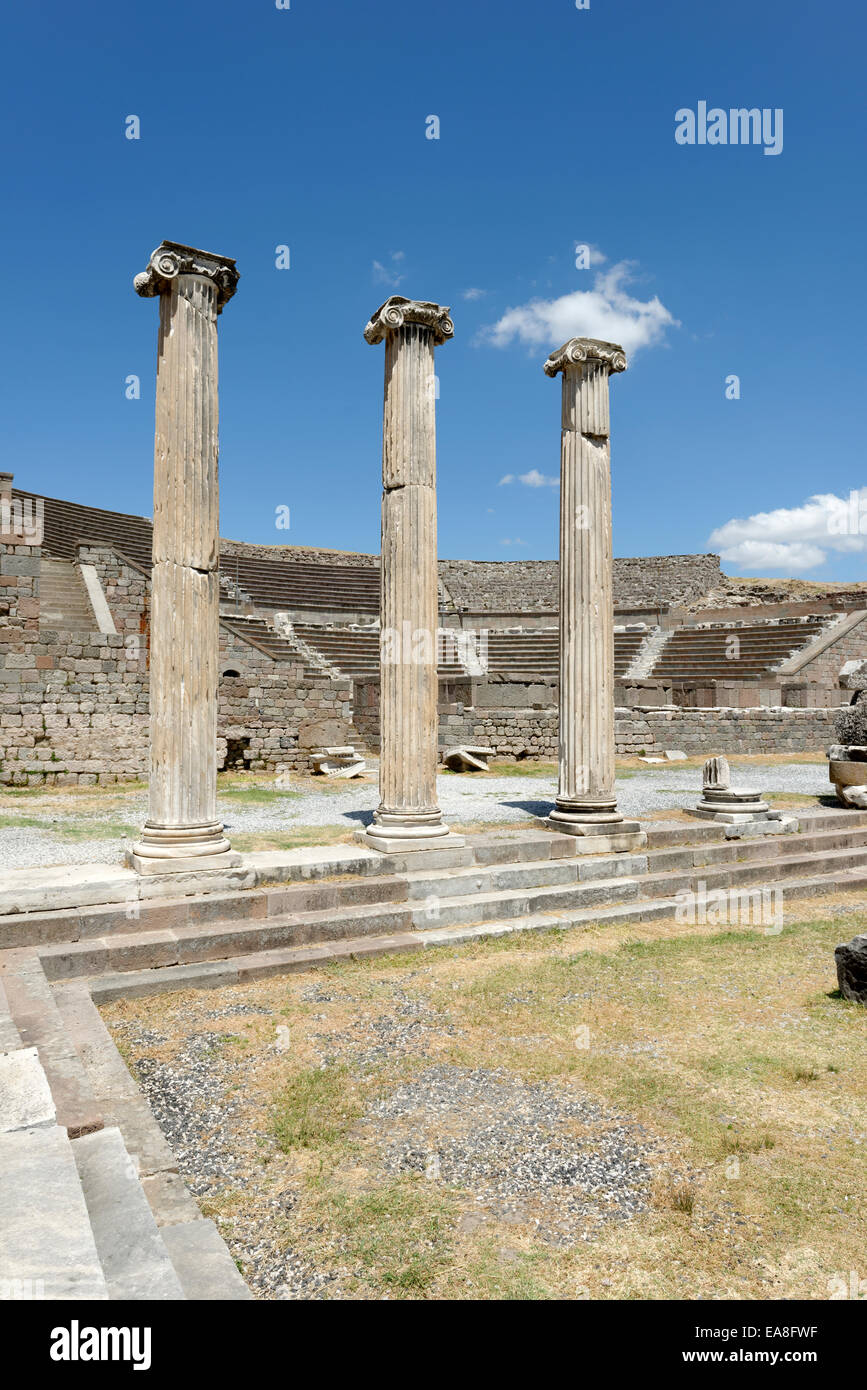 North West corner of the colonnaded stoa (portico) and Roman Theatre in ...
