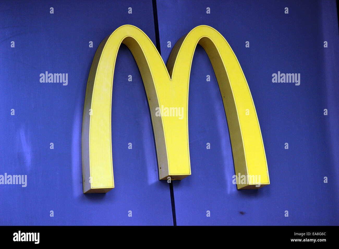 Macdonald's, logo, yellow, blue, fast food, in Connaught place, New ...